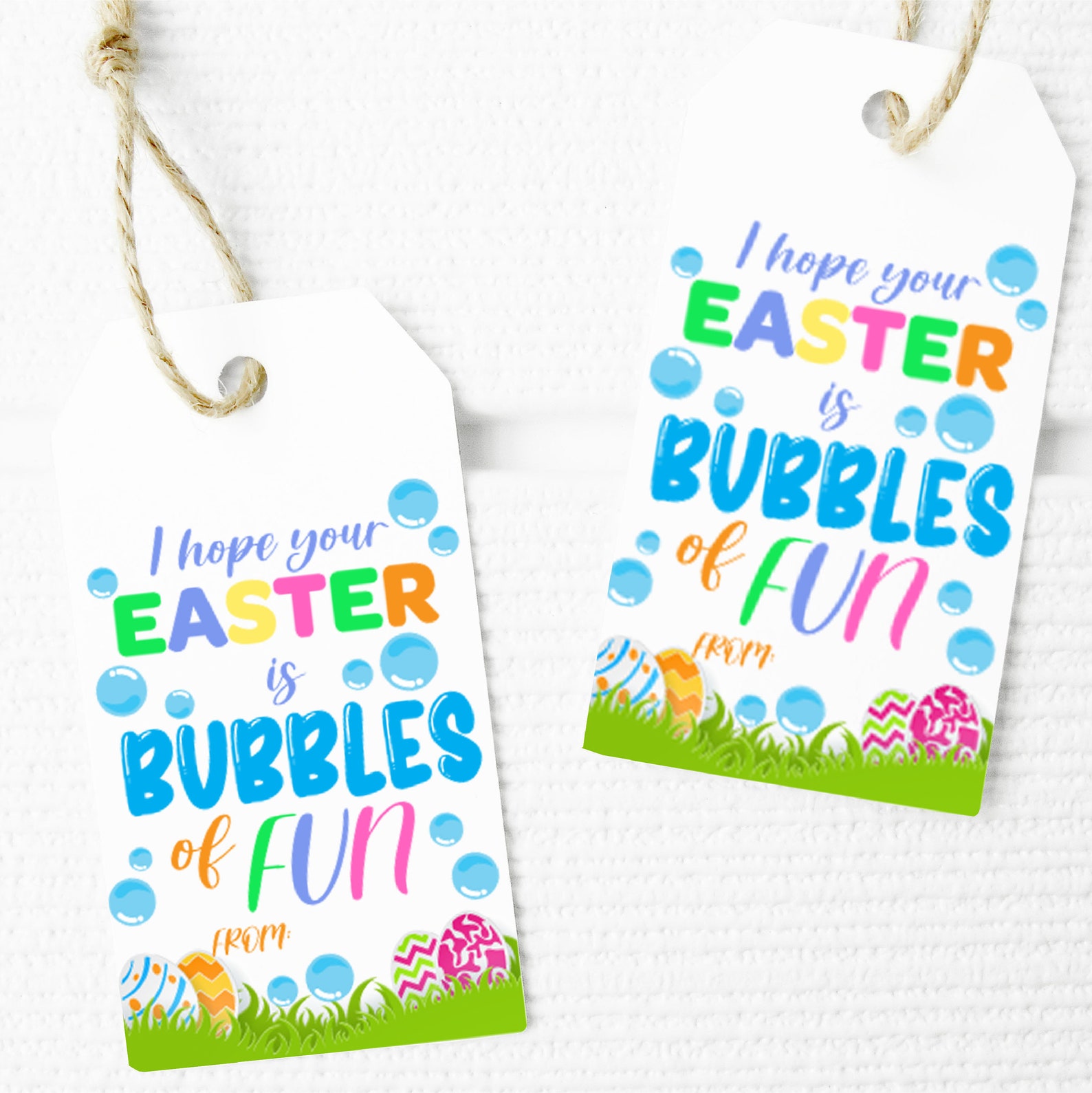 Easter Bubbles Gift Tag, Bubbles of Fun Easter Favor Tag, Kids Easter ...