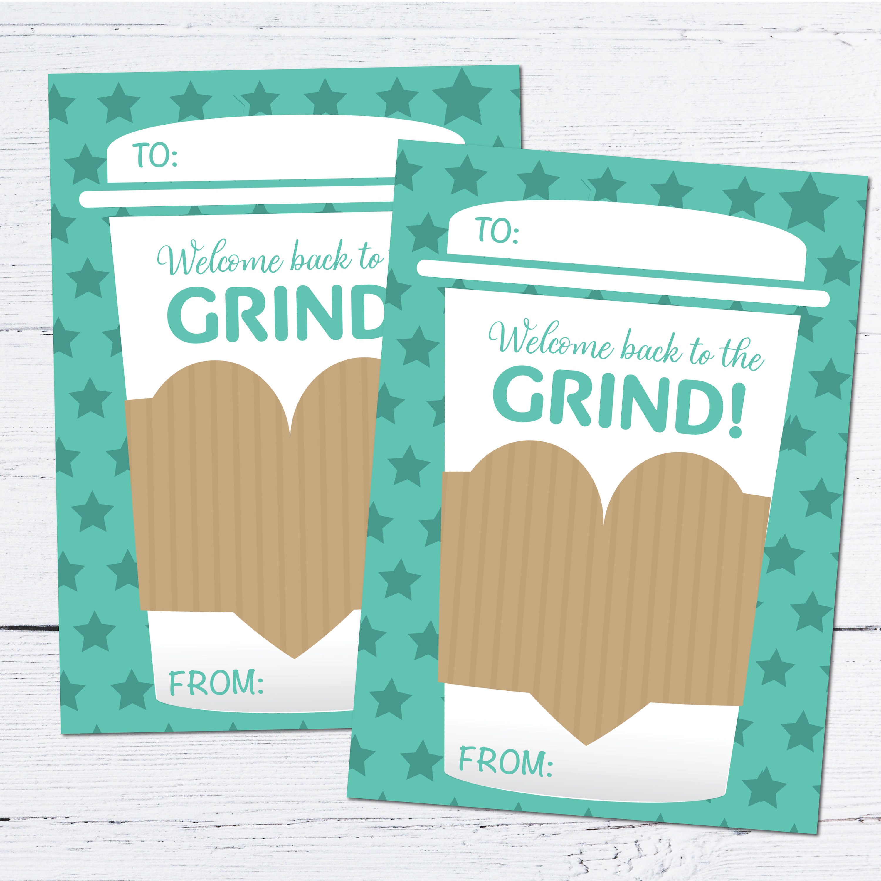 Printable Coffee Gift Card Holder Teacher Gift Card First | Etsy