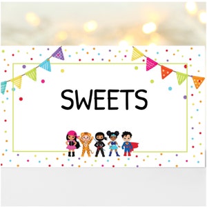 Editable Dress up Costume Birthday Party Food Table Labels, Dress up ...
