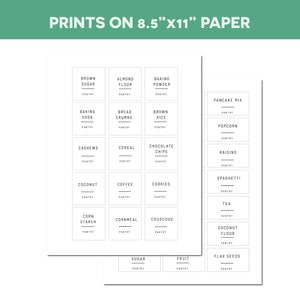 Editable and Printable Minimalist Pantry Labels, Kitchen Organization ...