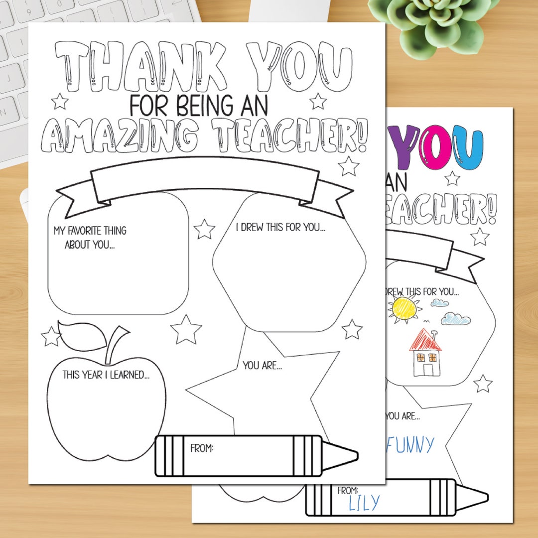 Teacher Appreciation Coloring Page, Teacher Gift, Teacher Appreciation ...