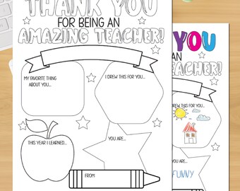 Teacher Appreciation Coloring Page, Teacher Appreciation Gift, Teacher ...
