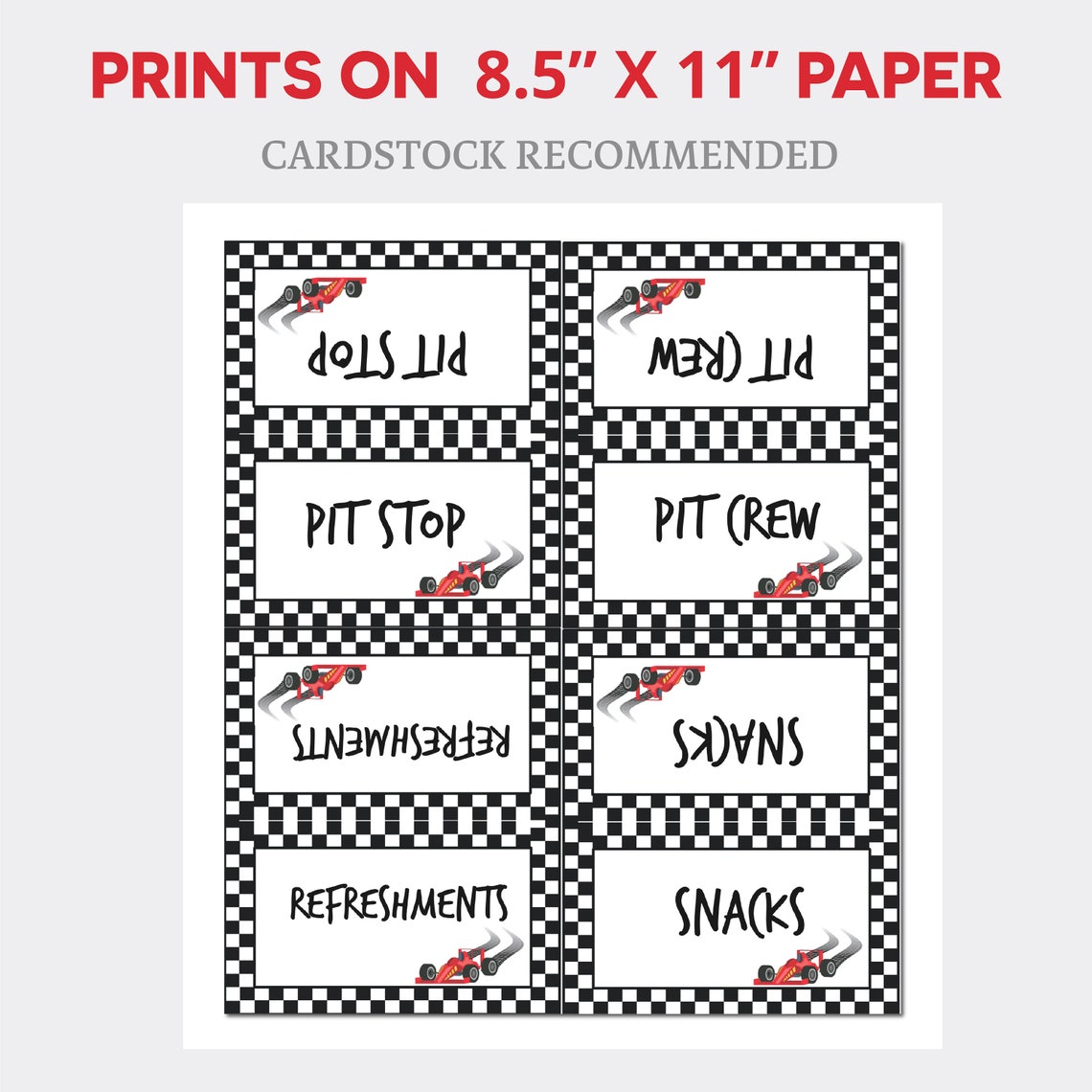 Editable Race Car Birthday Party Food Table Labels, Racing Party Food ...