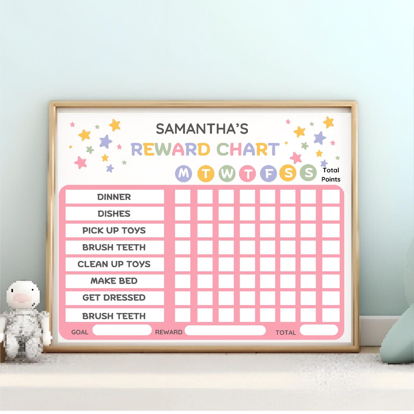 Editable Reward Chart, Chore Chart for Children, Kids Reward Chart ...
