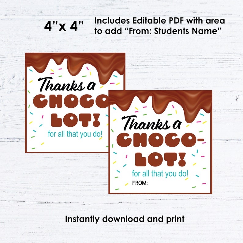 Printable Teacher Appreciation Candy or Chip Treat Tags, Teacher School ...