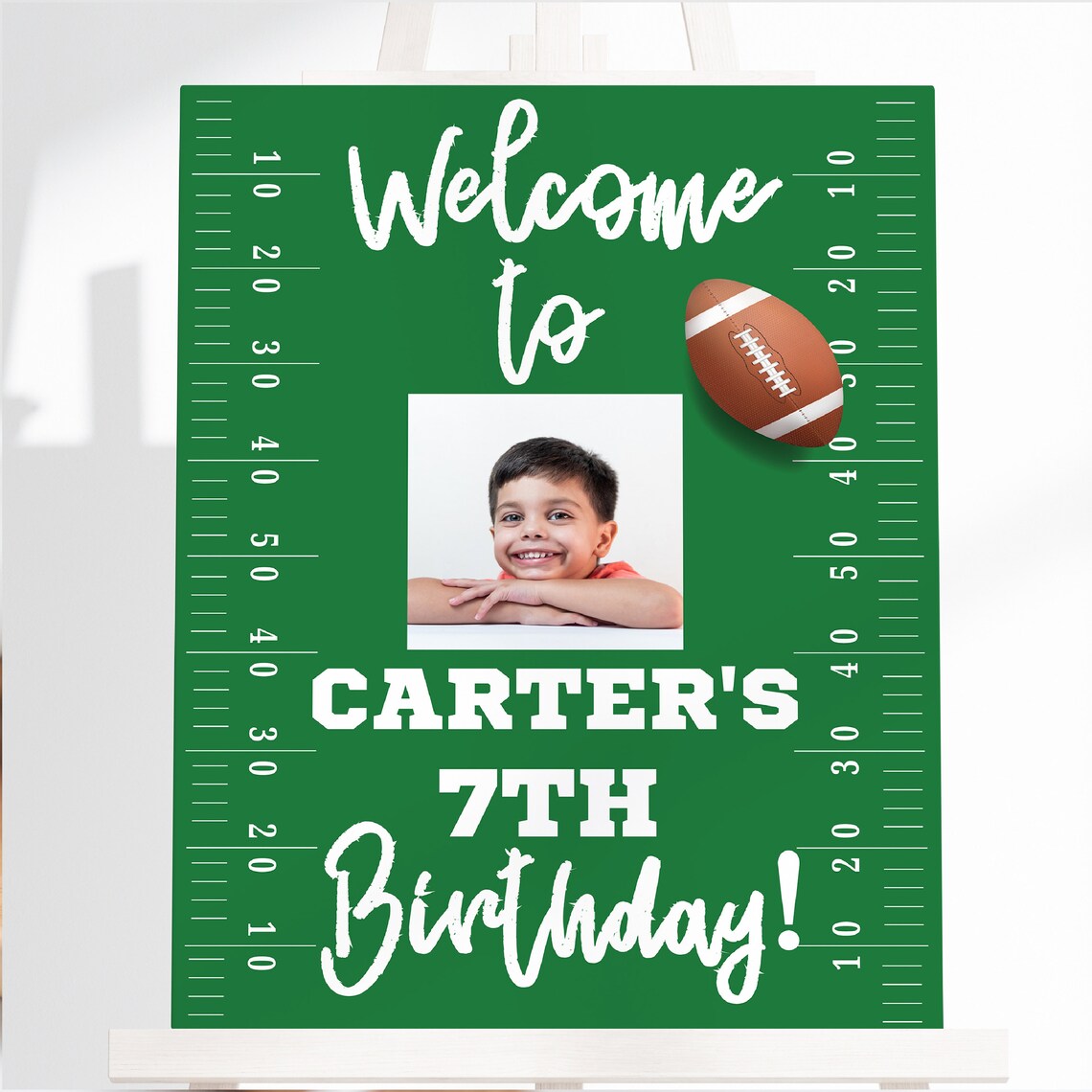 Editable Football Birthday Party Welcome Sign, Football Party Sign ...