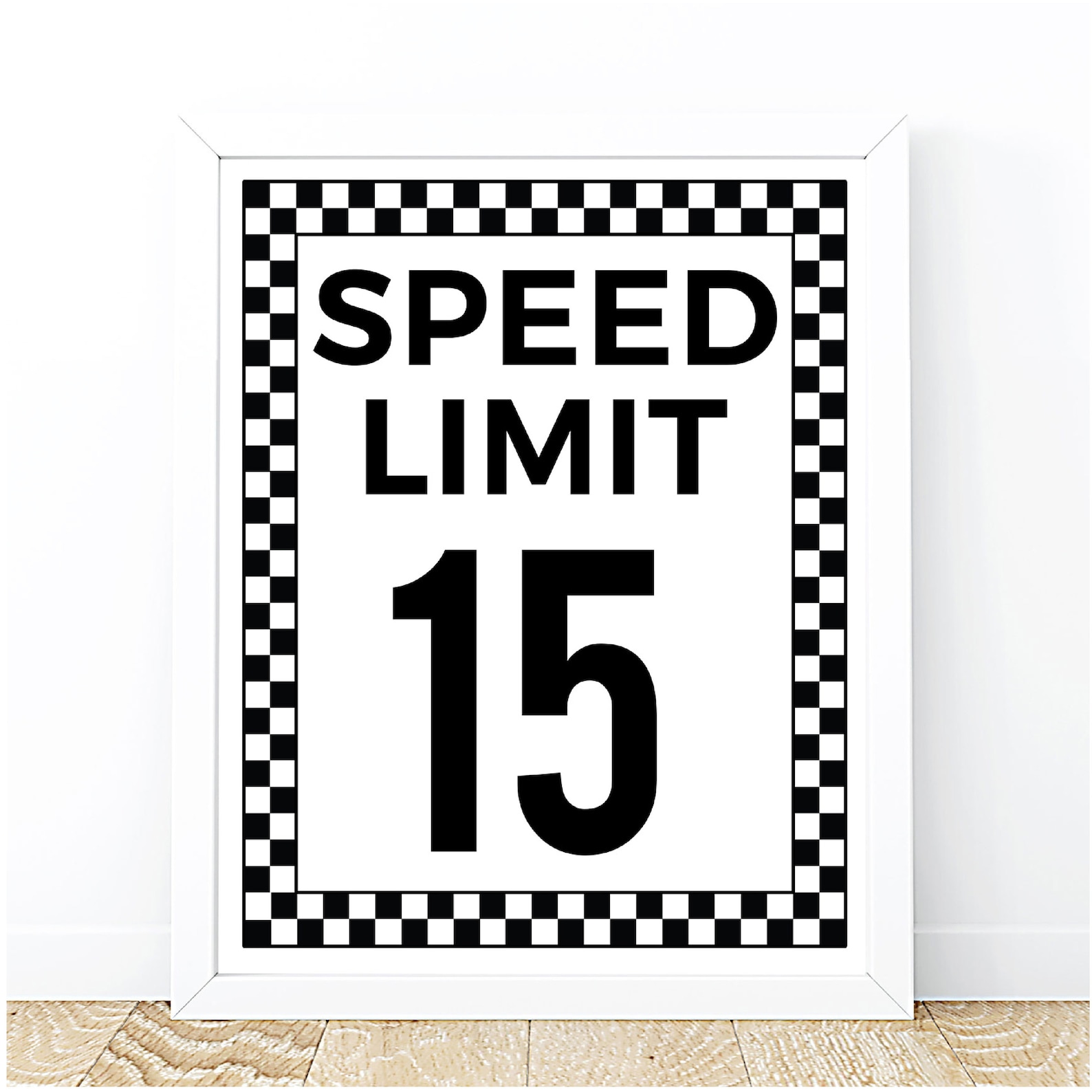 Editable Checkered Speed Limit Sign, Racing Birthday Party Sign ...