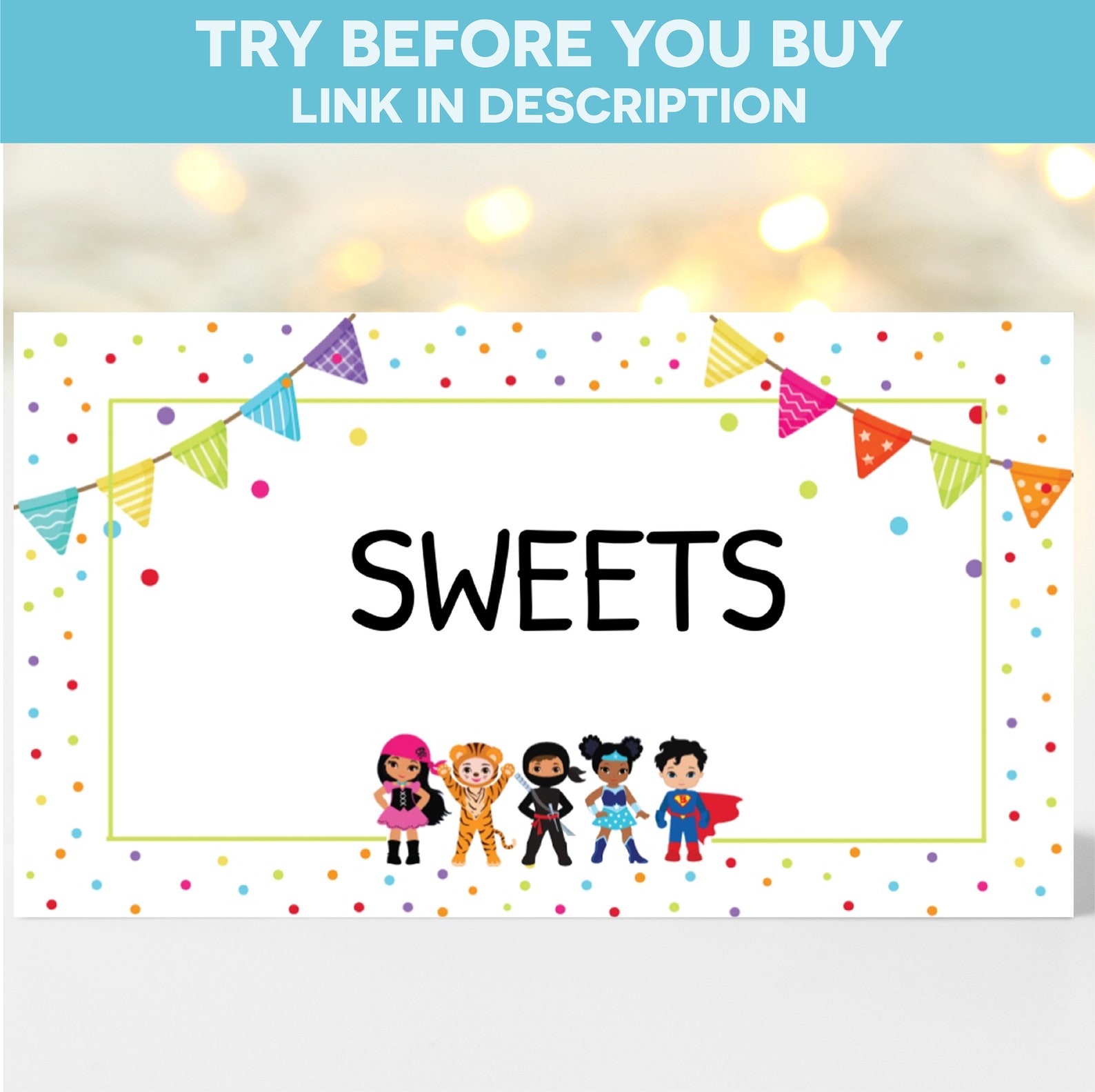 Editable Dress up Costume Birthday Party Food Table Labels, Dress up ...