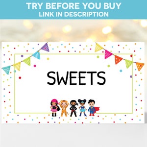 Editable Dress up Costume Birthday Party Food Table Labels, Dress up ...