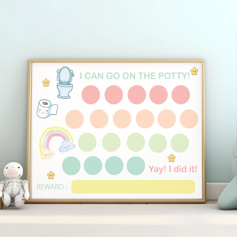 Printable Potty Training Reward Chart, Reward Sticker Chart, Download ...
