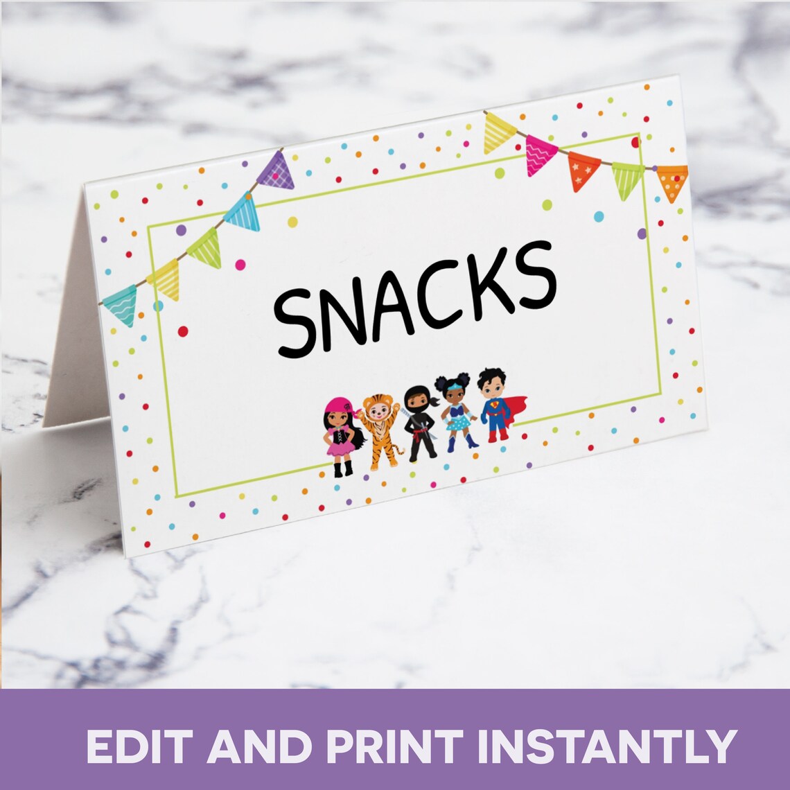 Editable Dress up Costume Birthday Party Food Table Labels, Dress up ...