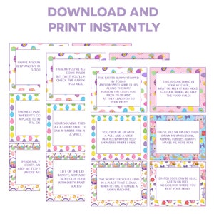 Easter Scavenger Hunt Clue Cards, Indoor, Home Easter Kids Treasure ...