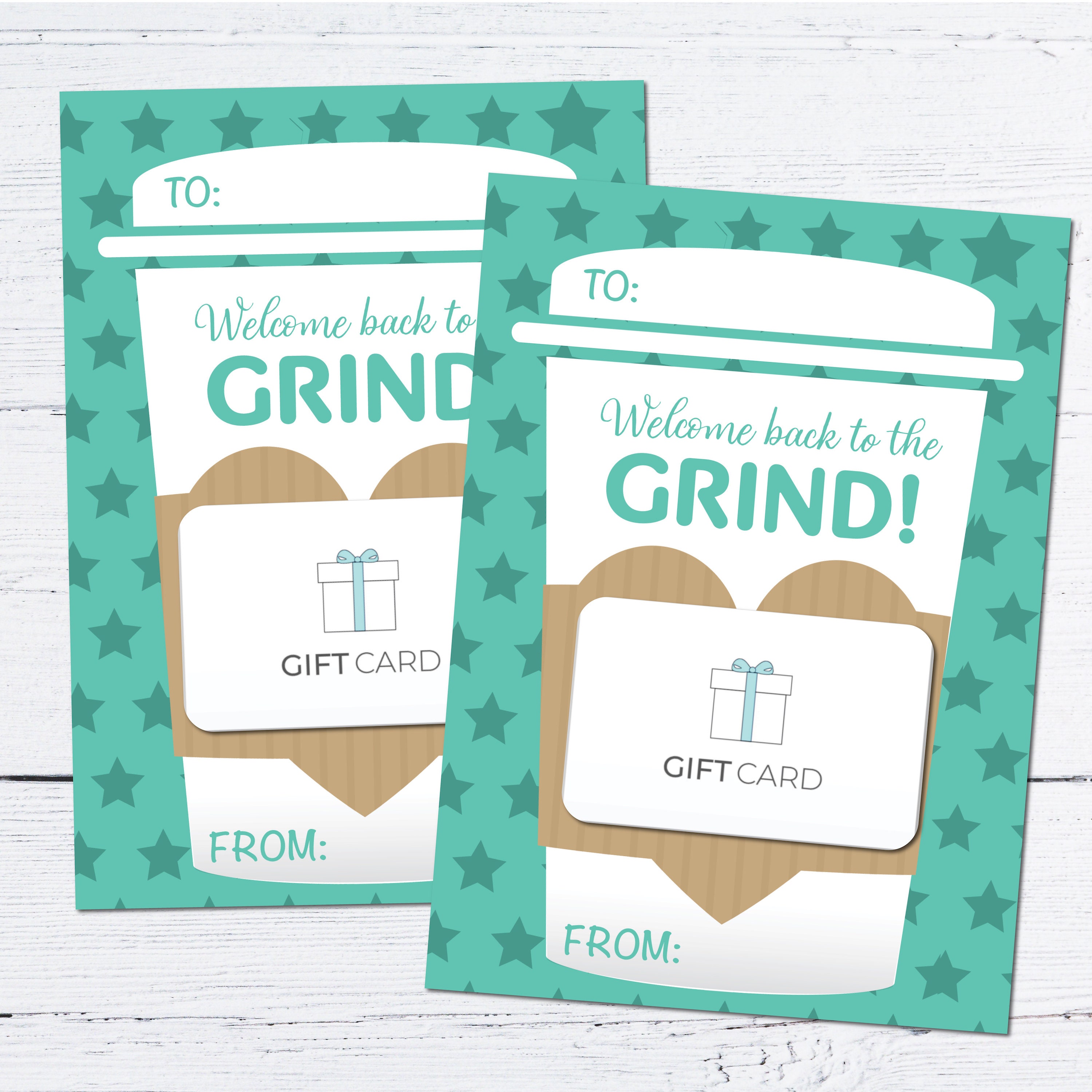 Printable Coffee Gift Card Holder, Teacher Gift Card, First Day of ...