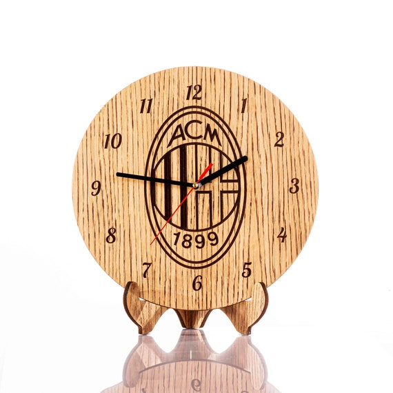 Home & Living Home Décor Milan clock Milan football wood Milan gift ...