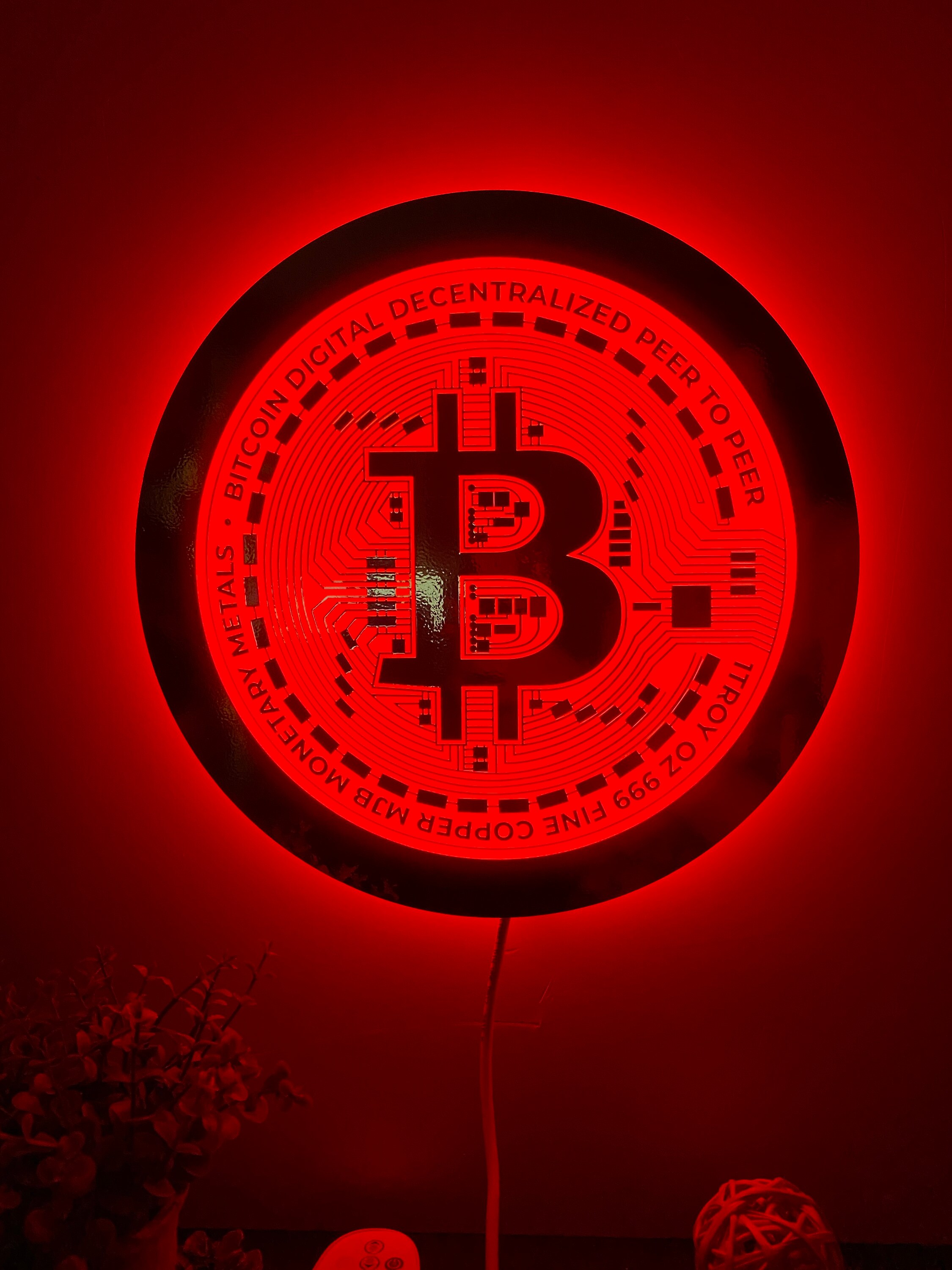 Bitcoin RGB led lamp Bitcoin logo Bitcoin crypto Bitcoin lamp | Etsy