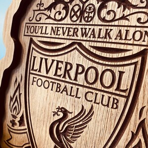 Liverpool wooden lamp wood football Liverpool logo | Etsy