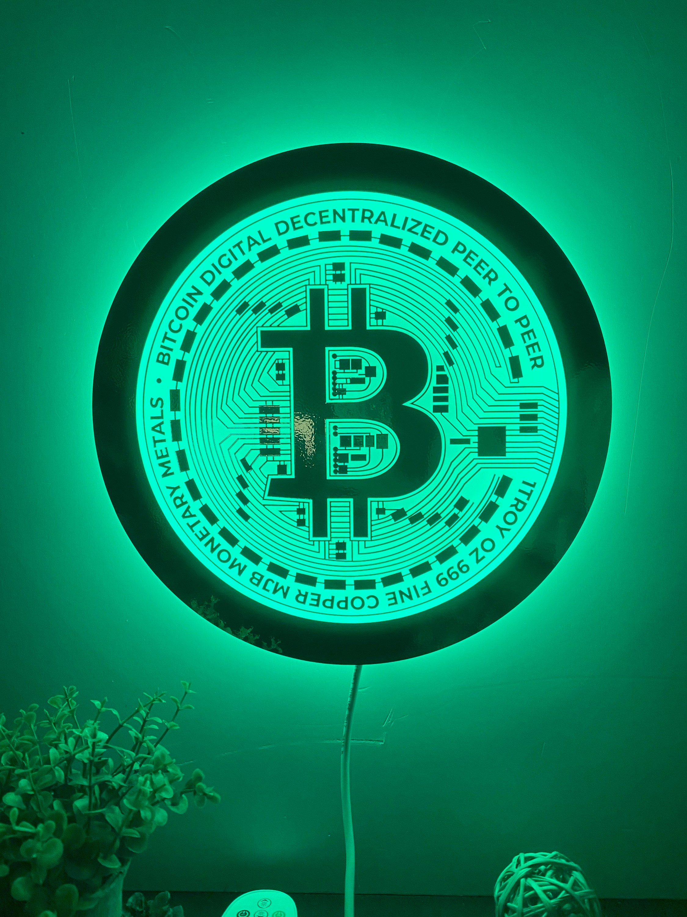 Bitcoin RGB led lamp Bitcoin logo Bitcoin crypto Bitcoin lamp | Etsy