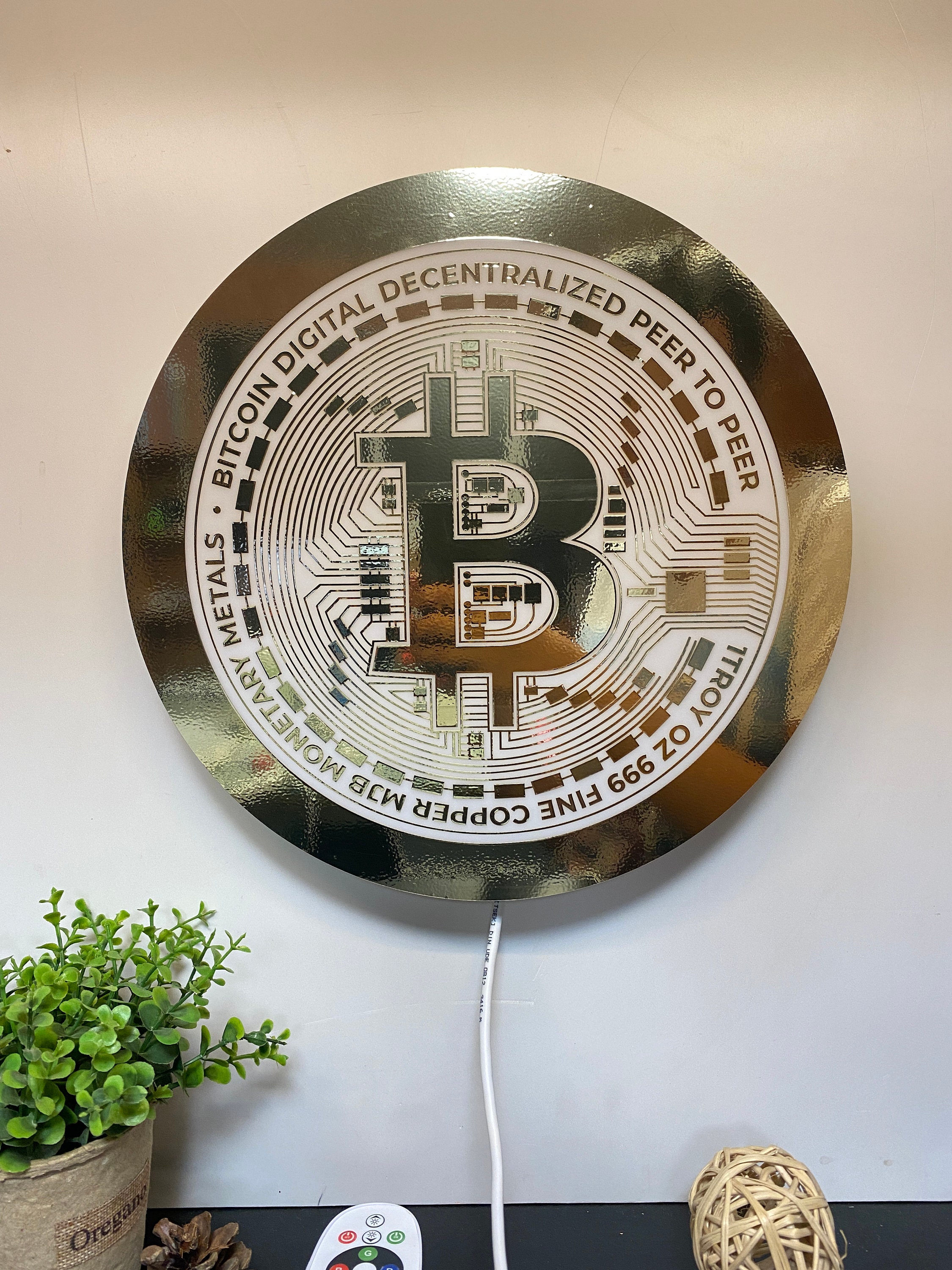 Bitcoin RGB led lamp Bitcoin logo Bitcoin crypto Bitcoin lamp | Etsy