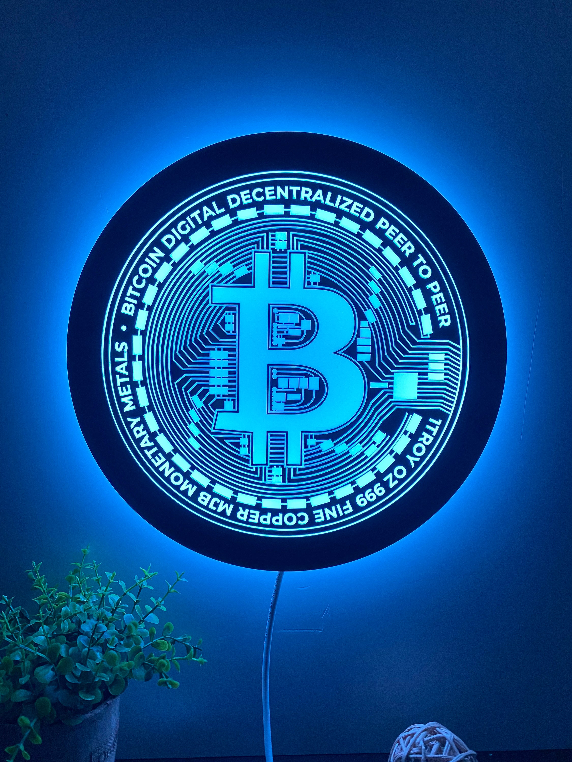 Bitcoin RGB led lamp Bitcoin logo Bitcoin crypto Bitcoin lamp | Etsy