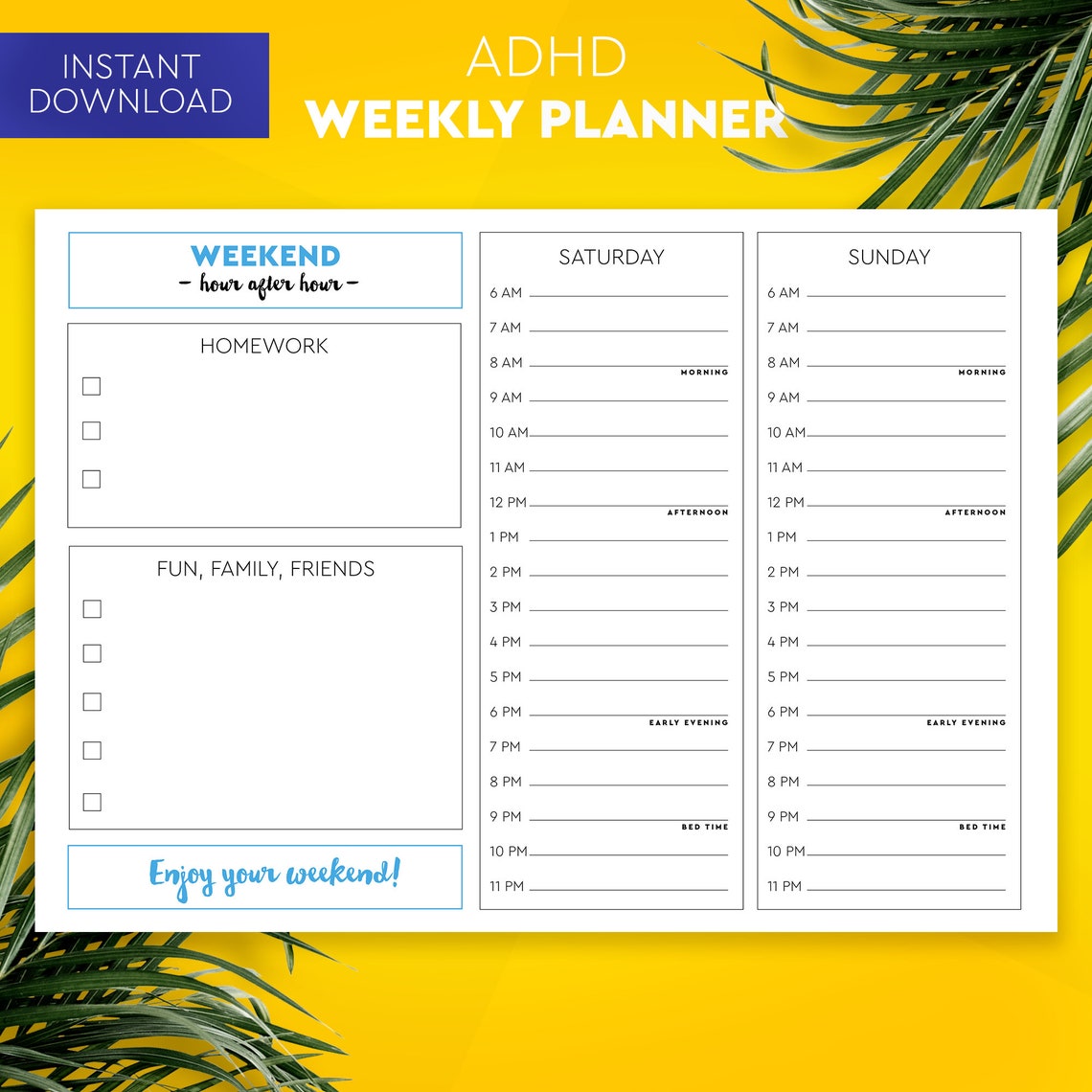 ADHD Weekly Planner - Etsy