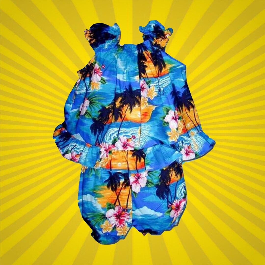 Blue Hawaiian Baby Clothes Tropical Sunset Baby Two Piece - Etsy