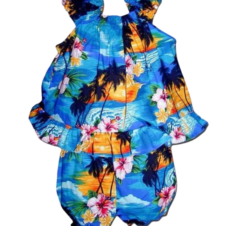 Blue Hawaiian Baby Clothes Tropical Sunset Baby Two Piece - Etsy