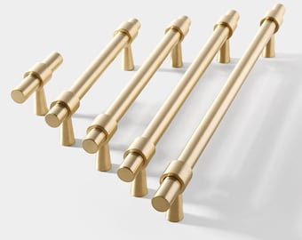 Solid Brass Cabinet Pulls,drawer Pull Knob Gold Wardrobe Pulls Drawer Pulls, Gold Handles ...