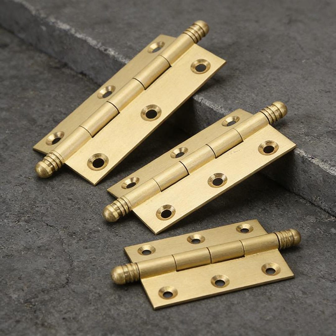 2pack Brass Cabinet Hinges Decorative Cupboard Folding Butt Small ...