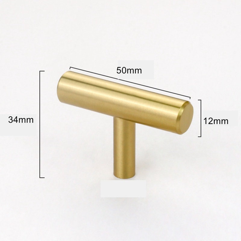 Modern Solid Brass Kitchen Cabinet Knobs Gold Nordic Drawer | Etsy