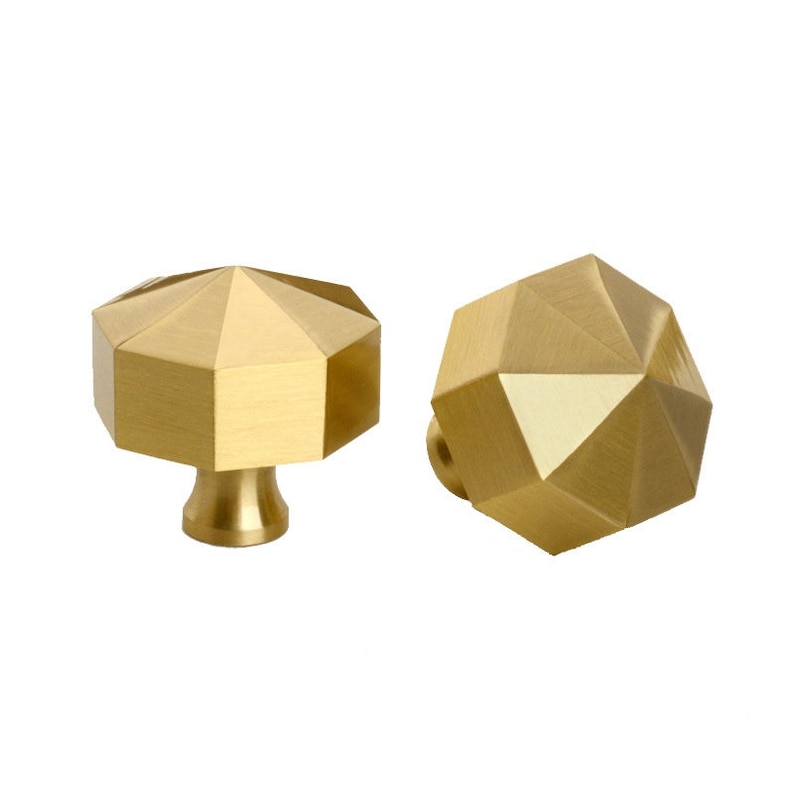 Solid Brass Kitchen Cabinet Knobs Handles Gold Cupboard - Etsy