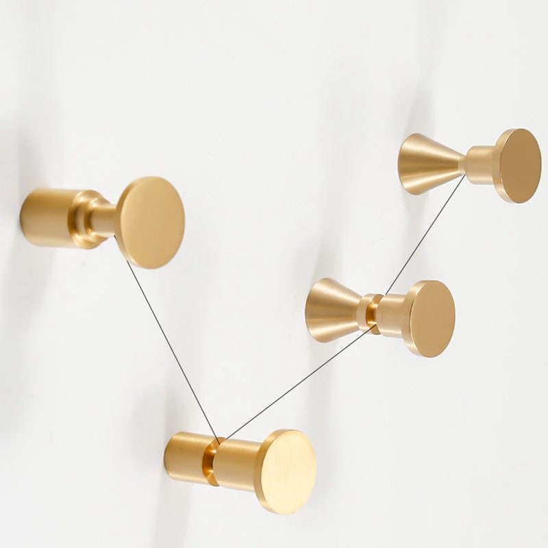 Brushed Brass Coat Hooks - Etsy UK