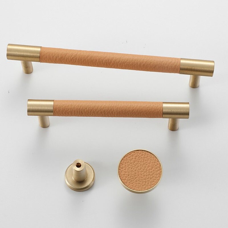 Nordic Leather Kitchen Cabinet Knobs and Handles Decorative - Etsy ...