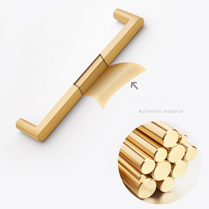 Minimalism Solid Brass Kitchen Cabinet Pulls and Handles Gold - Etsy Australia