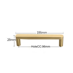 Minimalism Solid Brass Kitchen Cabinet Pulls and Handles Gold Drawer Cupboard Furniture Door ...