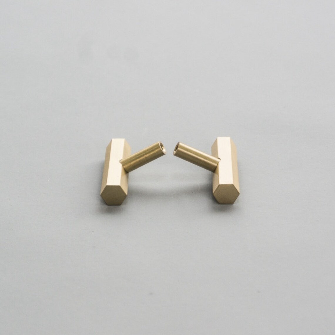 Hexagon Cabinet Kitchen Knobs Handles Brass Gold Drawer Cupboard ...