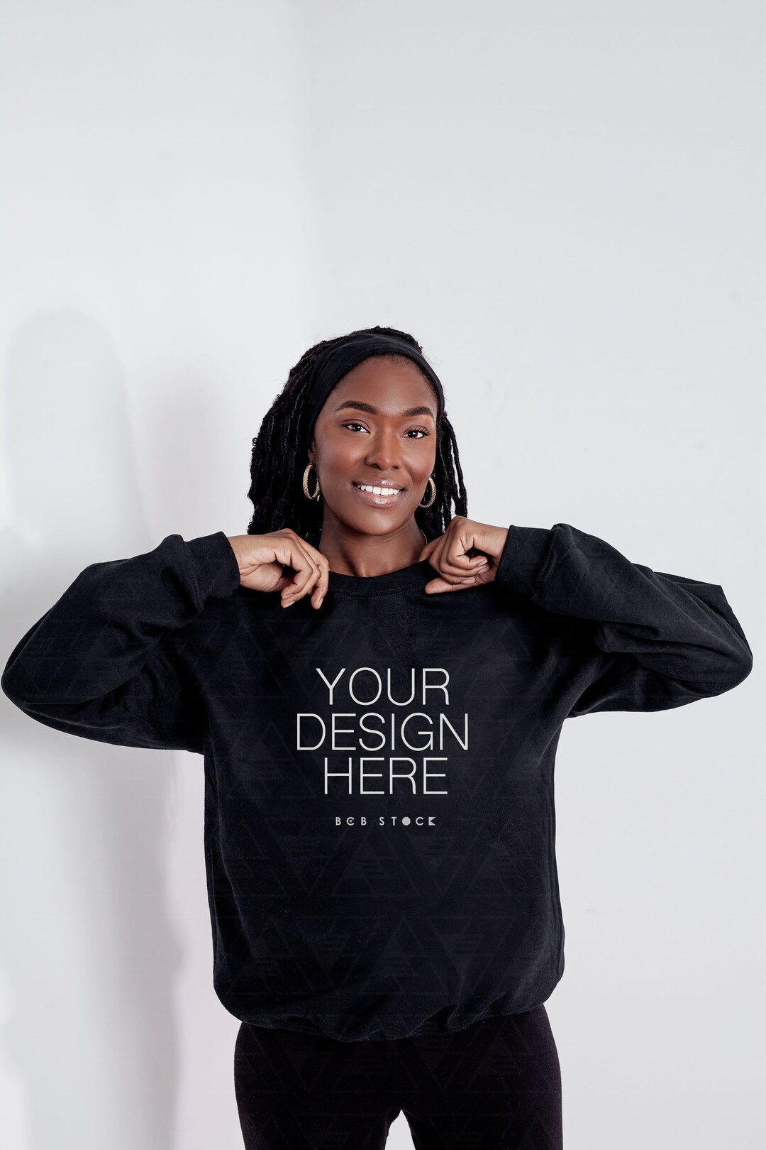 Black Sweater Mockup, Diverse Mockups, Black Model Mockup, Female Model ...