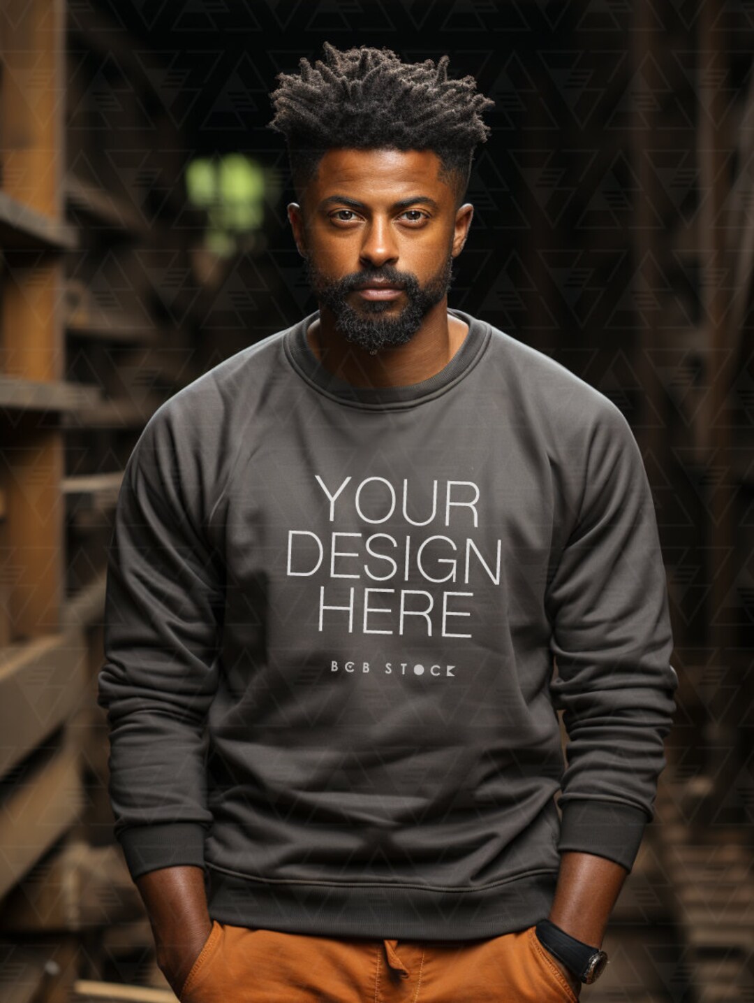 Charcoal Mockup, Diverse Mockups, Black Mockups, Male Model, Black ...