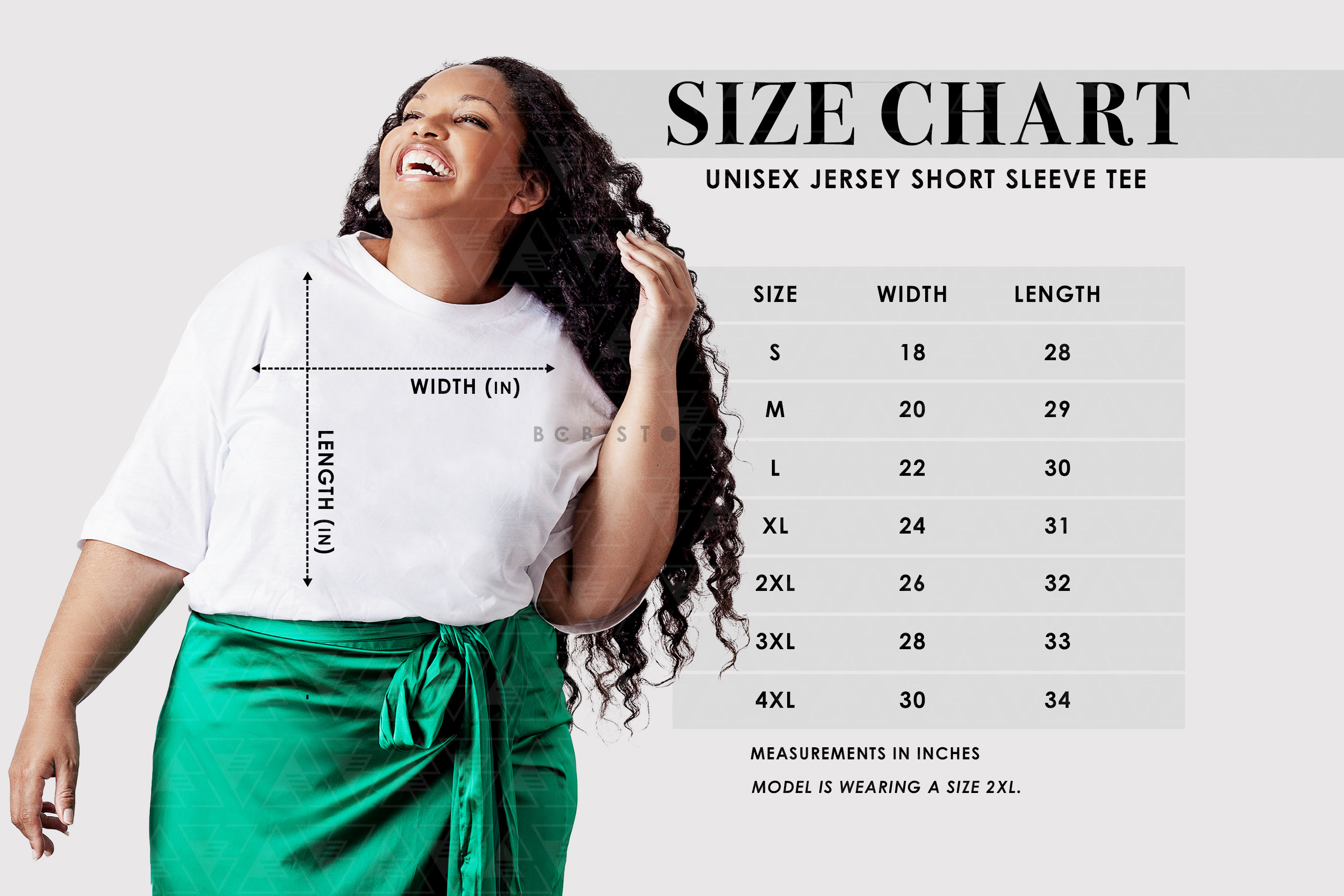 Unisex Tshirt Size Chart Size Chart Plus Size Model Bella - Etsy
