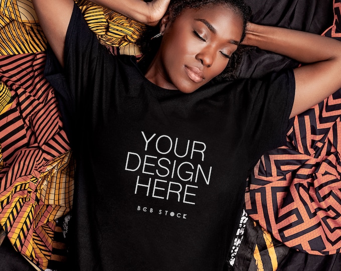 Black History Month Mockup, Black Mockups, Black Model Mockup, Female ...