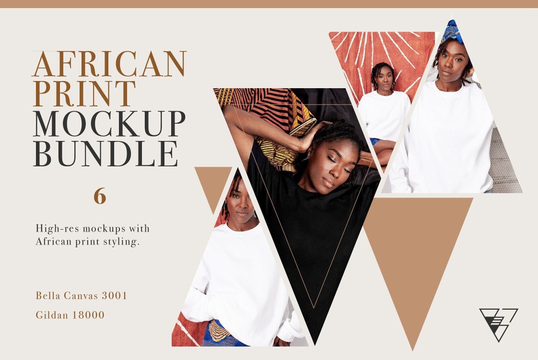 African Print Mockup Bundle, Black Mockups, Black Model Mockup, Female ...
