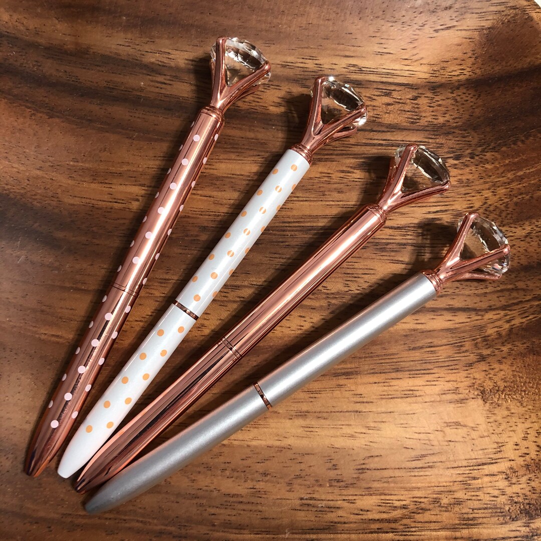 Diamond Shaped Top Ballpoint Pen Novelty Gift With Ink Refill Glass ...