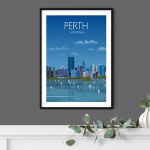 Travel Poster of Perth , Travel Print of Perth, City of Perth ...