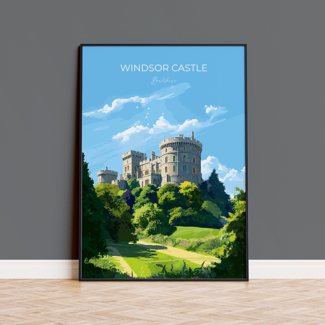 Windsor Castle Print, Travel Poster of Windsor Castle, Berkshire ...