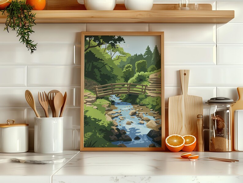 Edale Village, Peak District Travel Poster Wall Art, Travel Print of ...