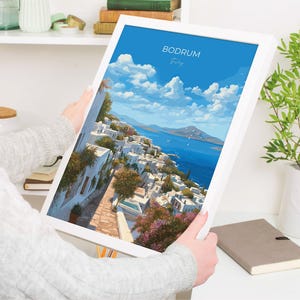 Bodrum Travel Poster, Travel Print of Bodrum, Turkey Poster, Bodrum ...