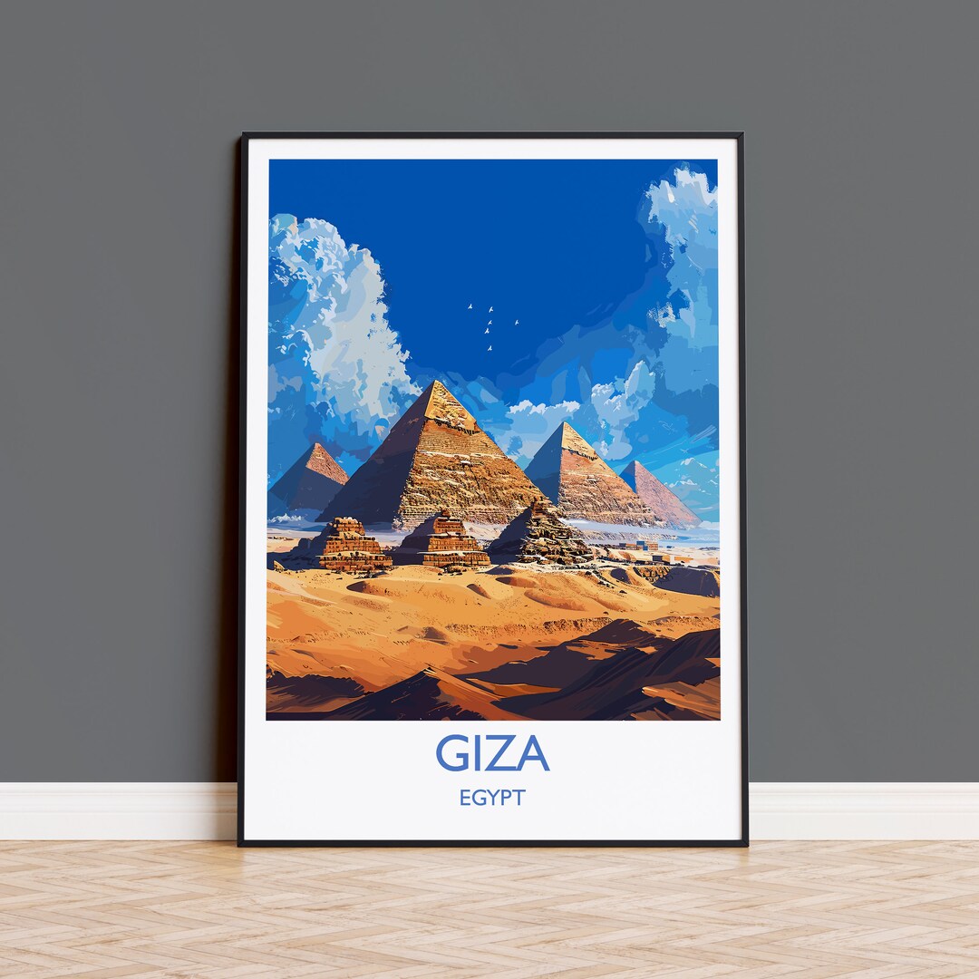Giza Travel Print, Travel Poster of Giza, Egypt Art Lovers Gift, Giza ...
