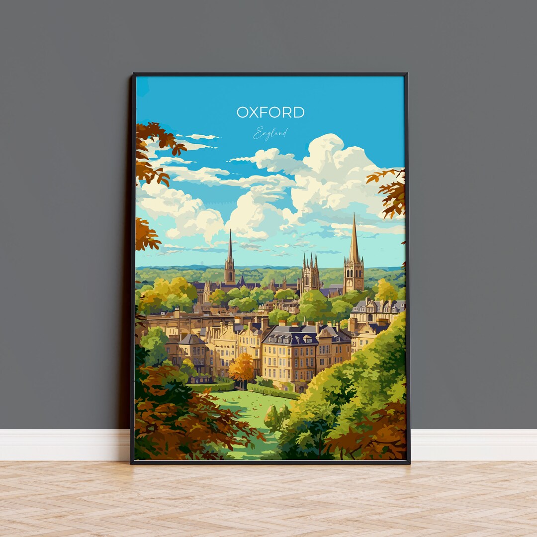 Oxford Travel Poster, Travel Print of Oxford, Oxfordshire, England ...