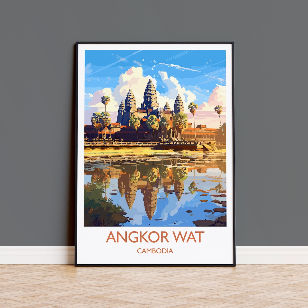 Angkor Wat Travel Print, Travel Poster of Angkor Wat, Cambodia, Angkor ...
