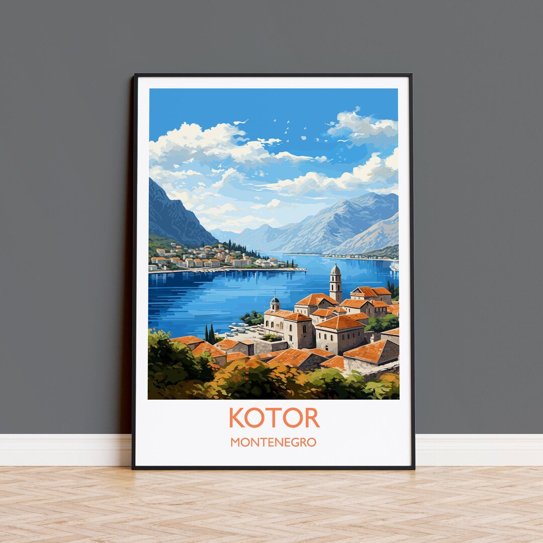 Kotor Travel Poster, Kotor Travel Print, Montenegro Art Gift, Europe ...