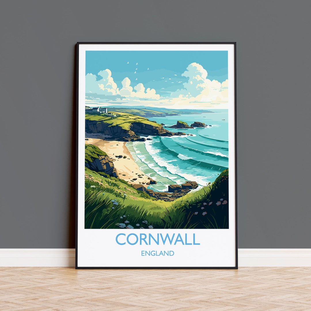 Cornwall Travel Poster, Travel Print of Cornwall, England, Cornwall Art ...
